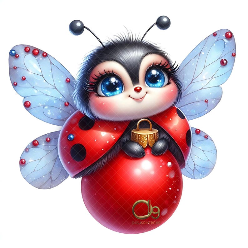 Christmas Ladybug Watercolor Clipart, 10 High Res Jpgs,adorable Ladybug ...