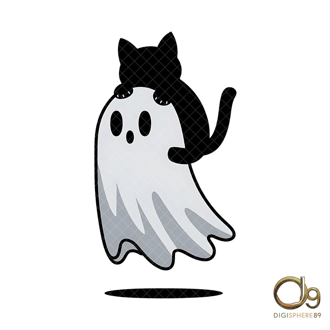 Ghost With Cat Png, Cute Halloween Ghosts Png, Cat Lover Ghost Png ...