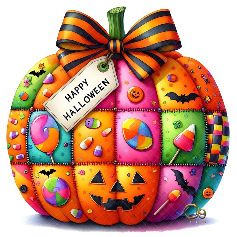 Watercolor Halloween Pumpkin Clipart,set of 10 High Quality 300 DPI ...