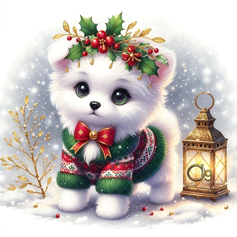 Christmas Animals Clip Art 10 High Res Watercolor Jpgs Winter Animals ...