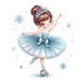 Icy Blue Ballerina Girl Clipart, Cute Ballet Dancer, 12 JPEG, Tutu ...