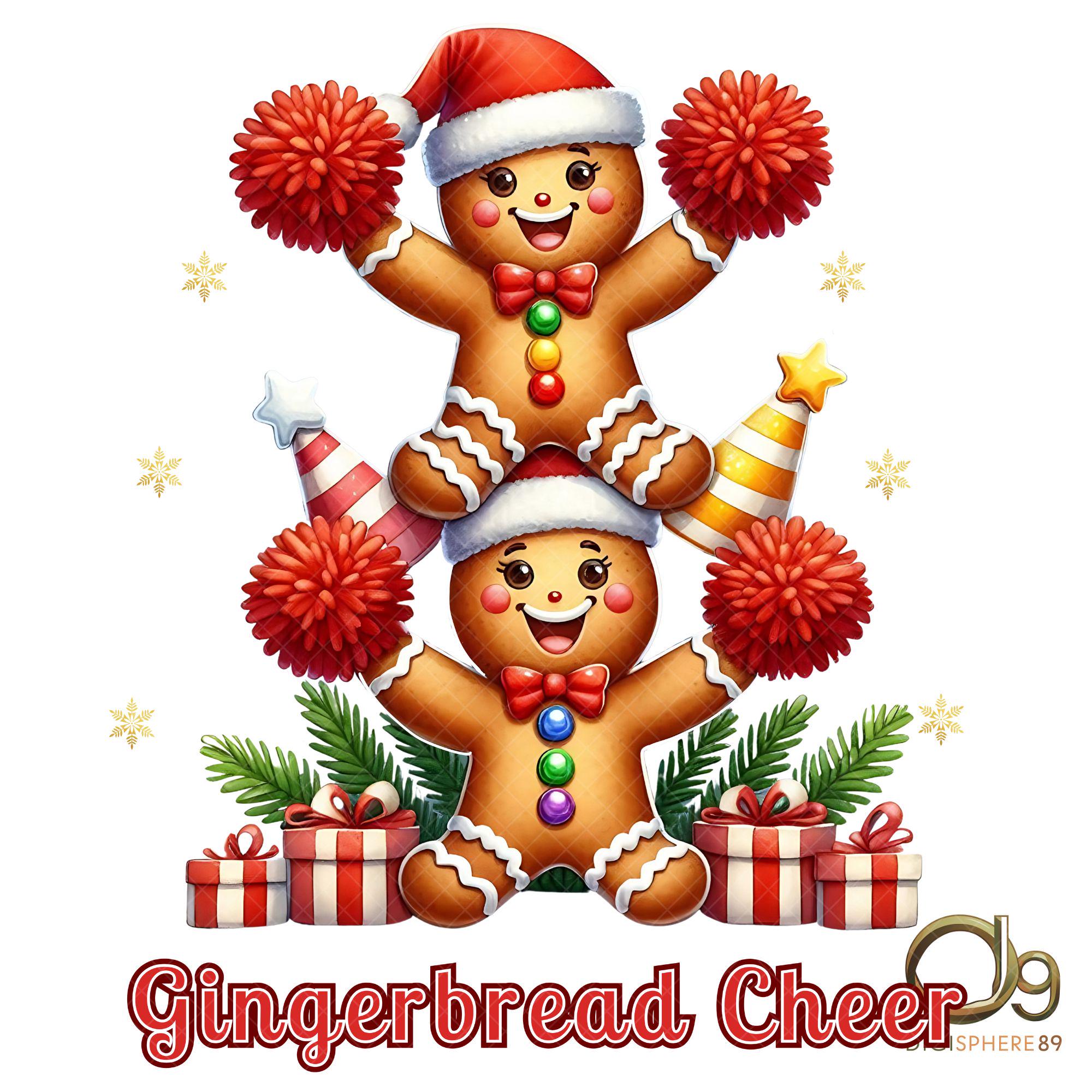 Christmas Gingerbread Cheer Png, Cheerleader Gingerbread,three ...