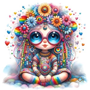Groovy Hippie Gnome Clipart, Set of 11 High Quality 300 DPI Jpegs ...