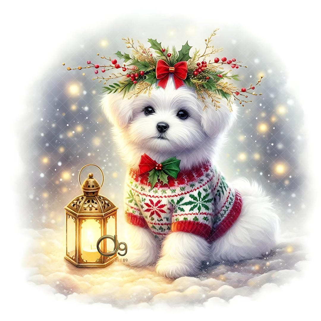 Christmas Animals Clip Art 12 High Res Watercolor Jpgs Winter Animals ...