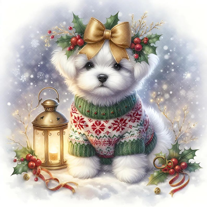 Christmas Animals Clip Art 12 High Res Watercolor Jpgs Winter Animals ...