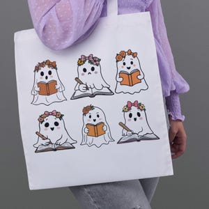 Cute Ghosts Png Collage Png, Halloween Ghost Reading, Boujee Ghost Png ...