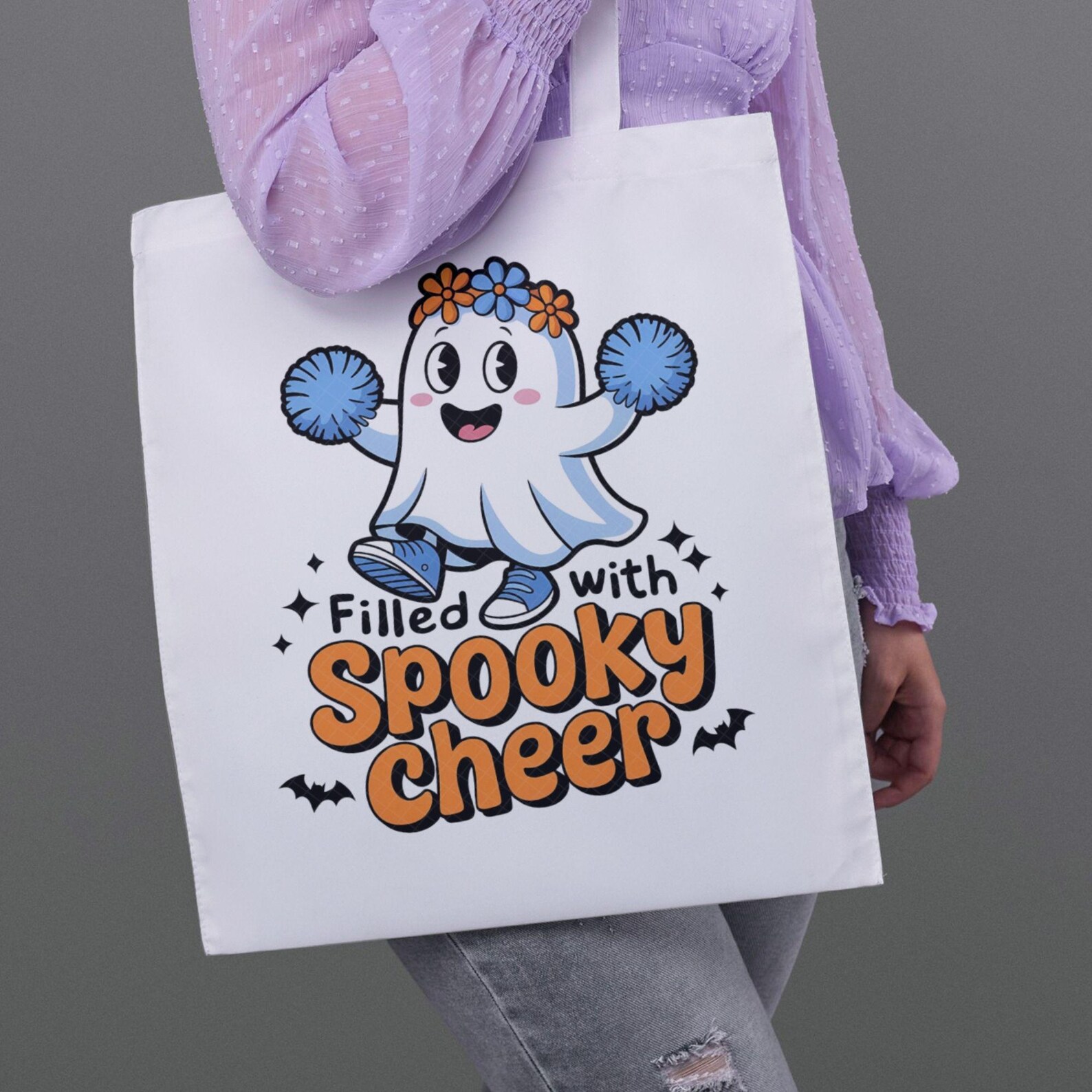 Filled With Spooky Cheer, Cheerleader Ghost Png,halloween Cheerleader ...