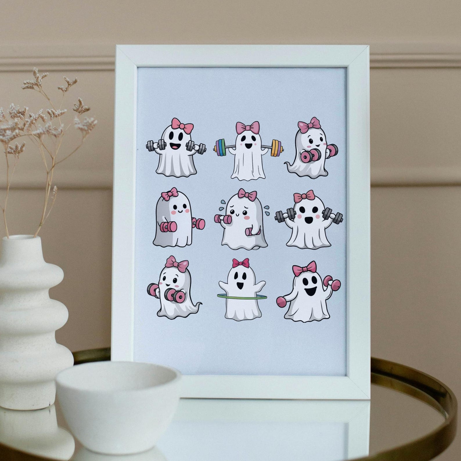 Pink Ghost Collage Png, Halloween Ghost Workout Png, Boujeeghost Png ...