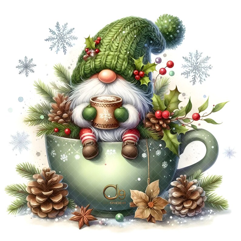 Winter Gnome Clipart, Set of 14 High Quality 300 DPI Jpegs, Christmas ...