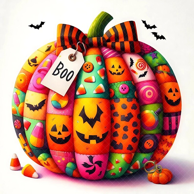 Watercolor Halloween Pumpkin Clipart,set of 10 High Quality 300 DPI ...