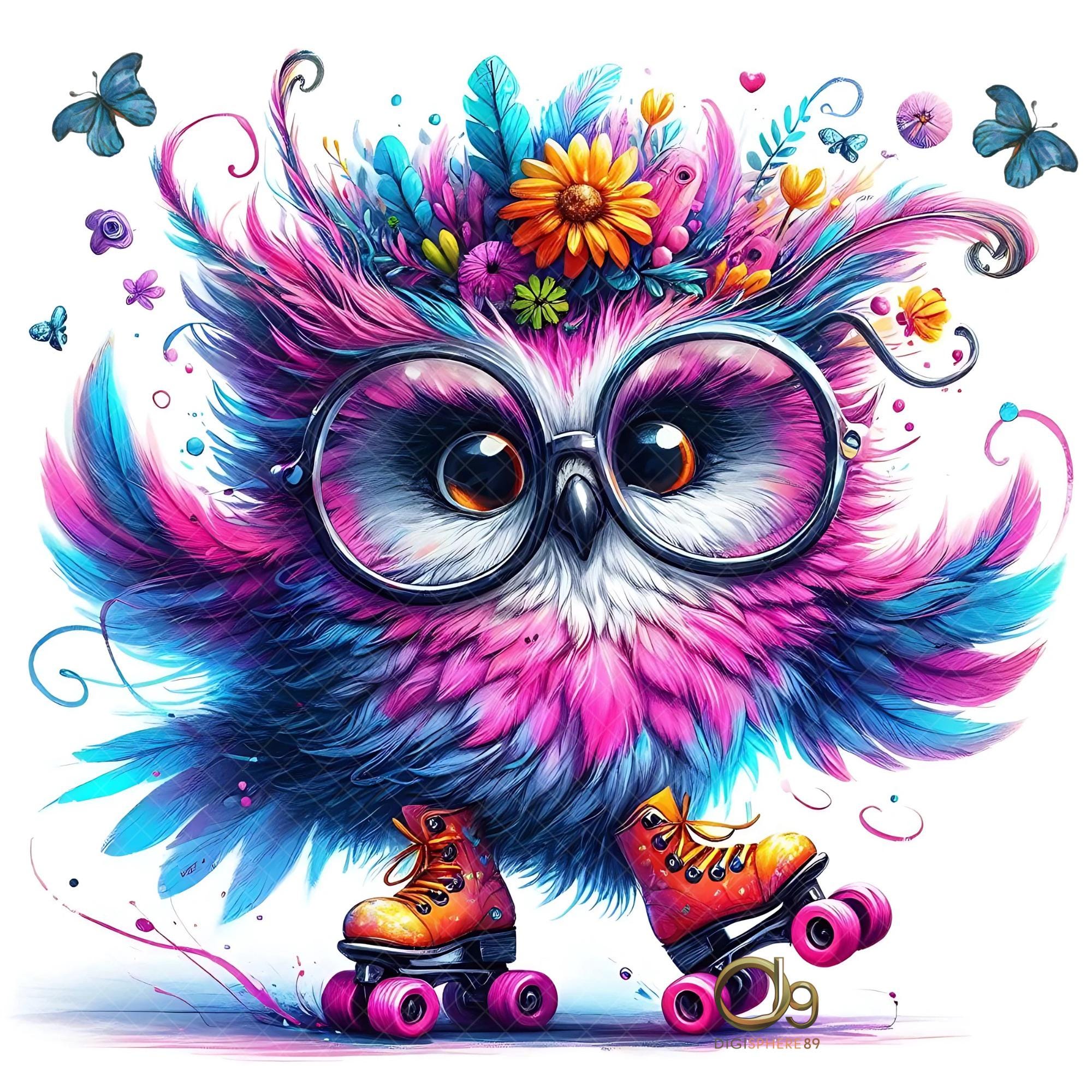 Quirky Watercolor Owl Clipart,set of 10 High Quality 300 DPI Jpegs ...