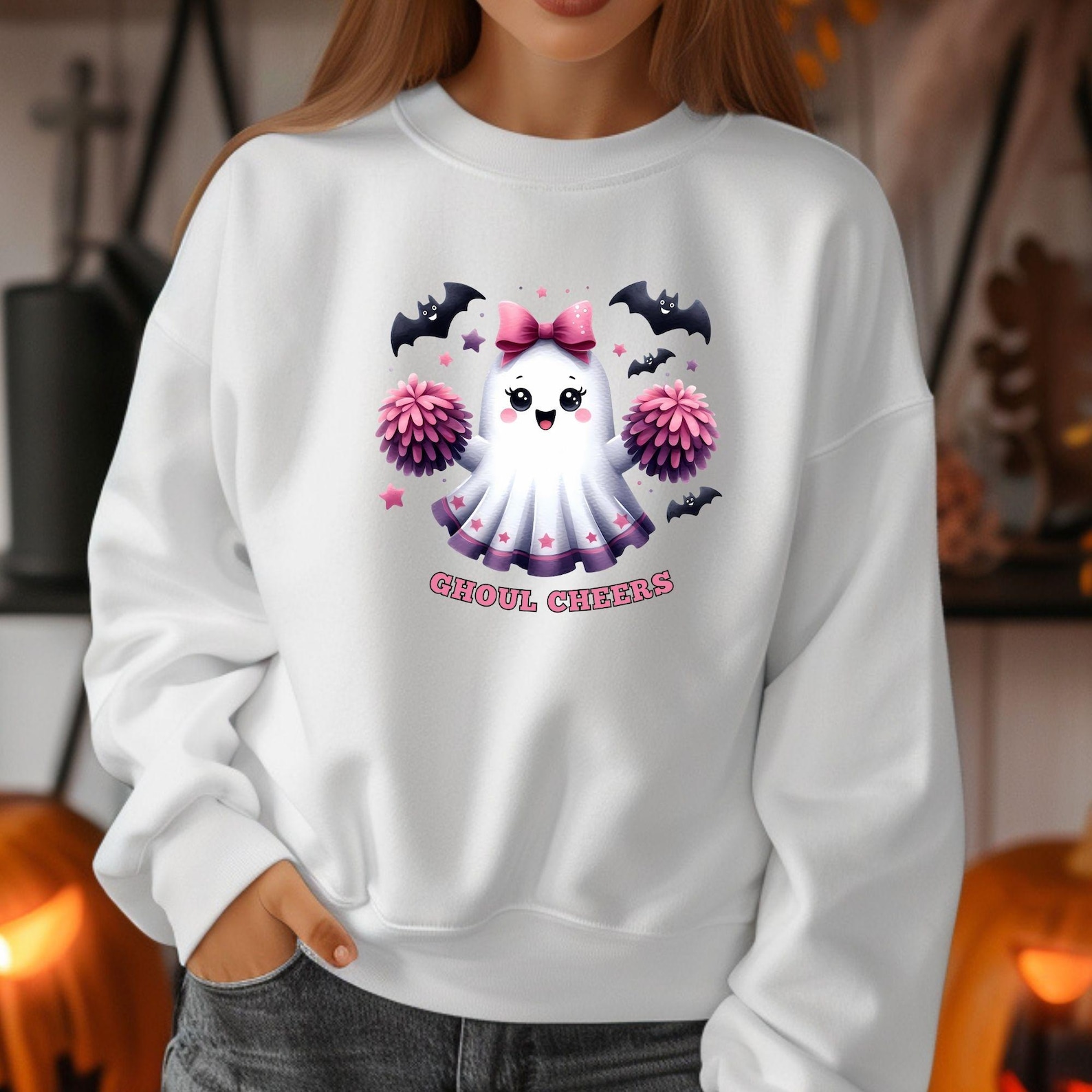 Ghoul Cheers Png, Cheerleader Ghost, Halloween Cheerleader Png, Boujee ...