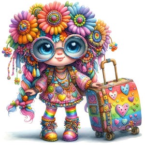 Groovy Hippie Gnome Clipart, Set of 11 High Quality 300 DPI Jpegs ...