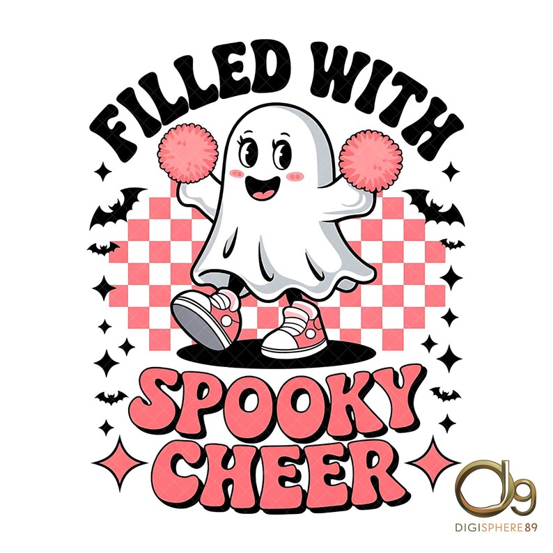Filled With Spooky Cheer, Cheerleader Ghost Png, Pink Ghost Png ...