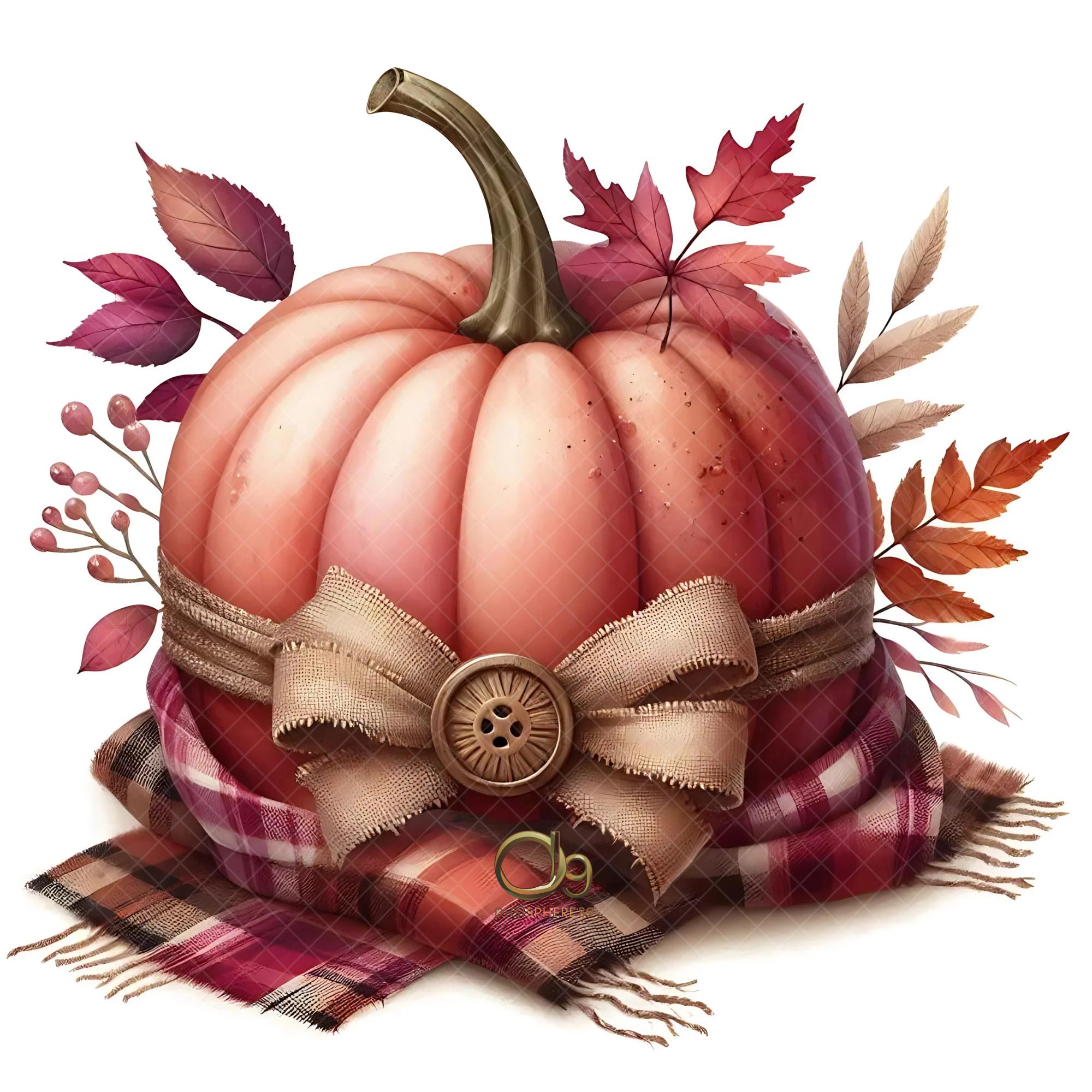 Plaid Pumpkin Clipart,set of 12 High Quality 300 DPI Jpegs,cottagecore ...