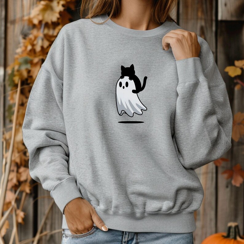 Ghost With Cat Png, Cute Halloween Ghosts Png, Cat Lover Ghost Png ...