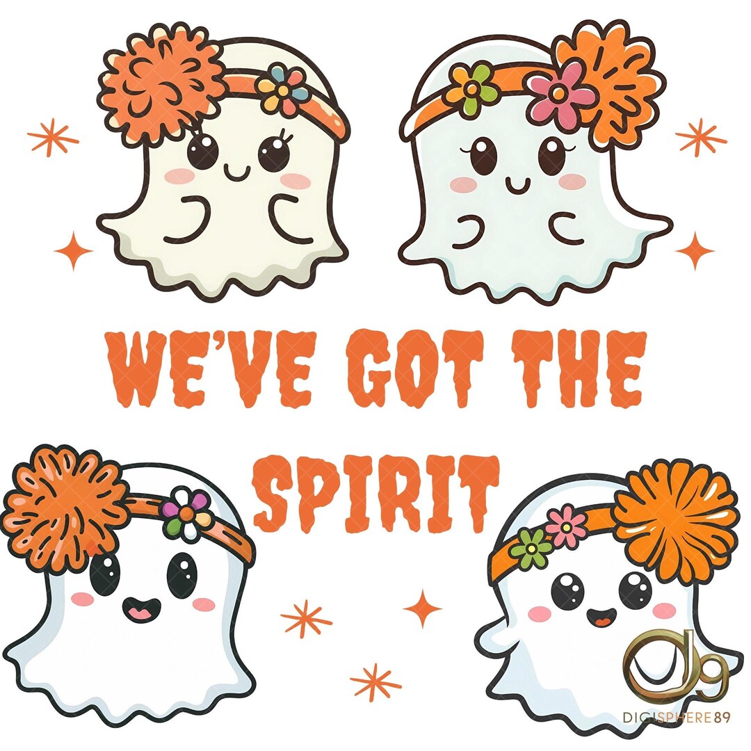 Weve Got the Spirit Cheerleader Ghost Collage Png, Halloween ...