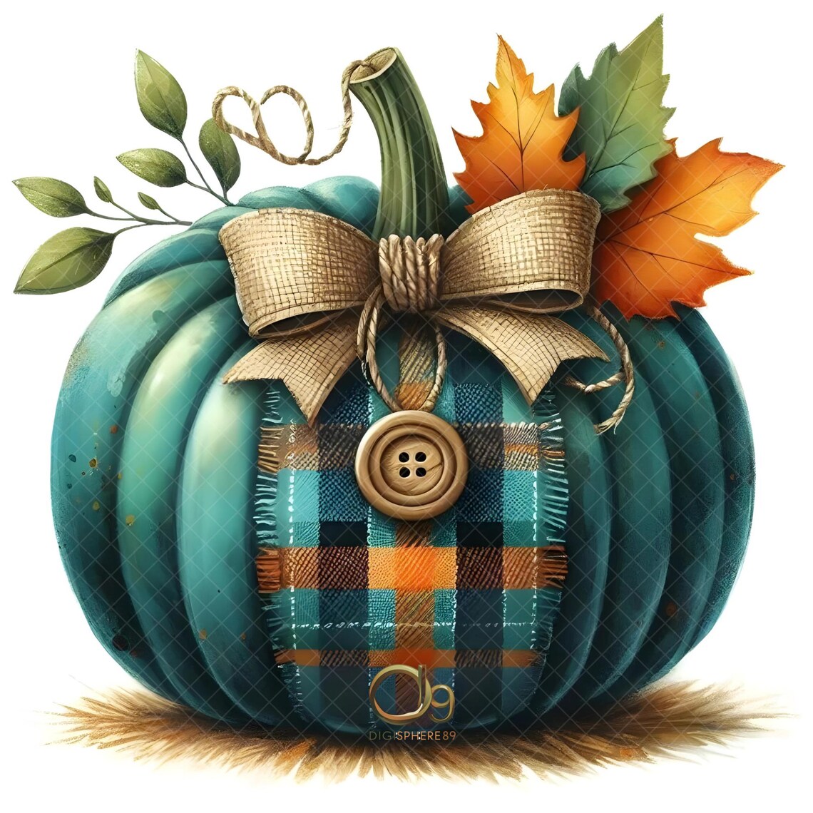 Plaid Pumpkin Clipart,set of 11 High Quality 300 DPI Jpegs,cottagecore ...