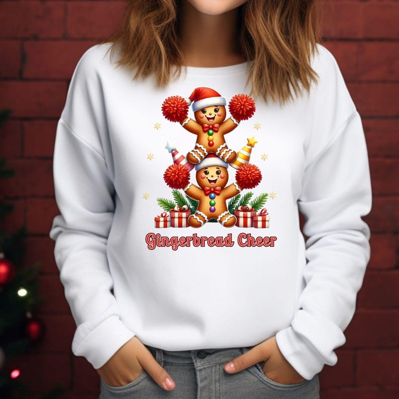 Christmas Gingerbread Cheer Png, Cheerleader Gingerbread,three ...