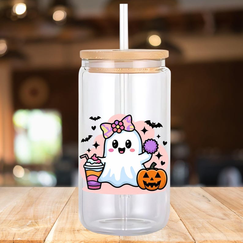Cute Ghost With Pompom Png, Halloween Ghost Png, Coffee Png, Bougie Png ...