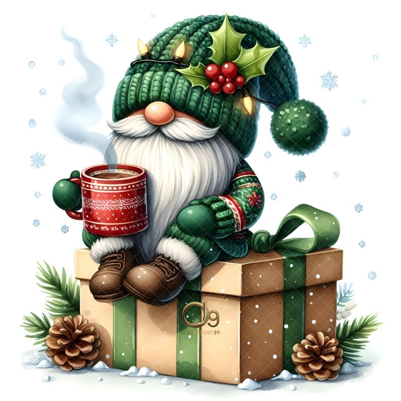 Winter Gnome Clipart, Set of 14 High Quality 300 DPI Jpegs, Christmas ...