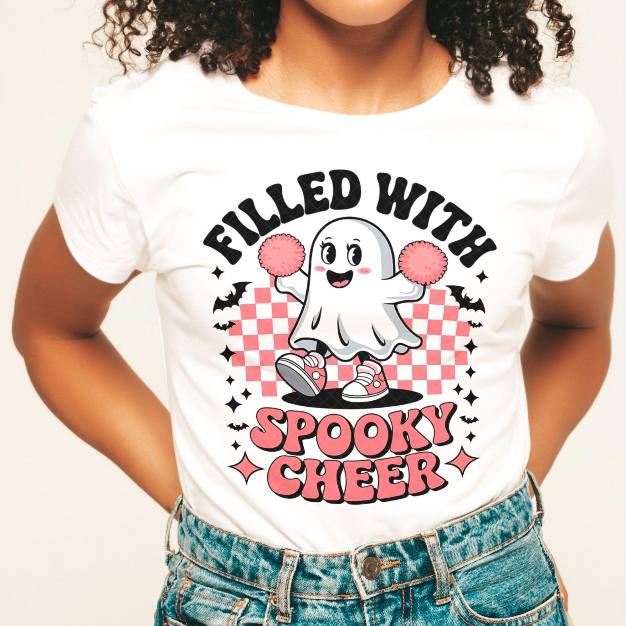 Filled With Spooky Cheer, Cheerleader Ghost Png, Pink Ghost Png ...