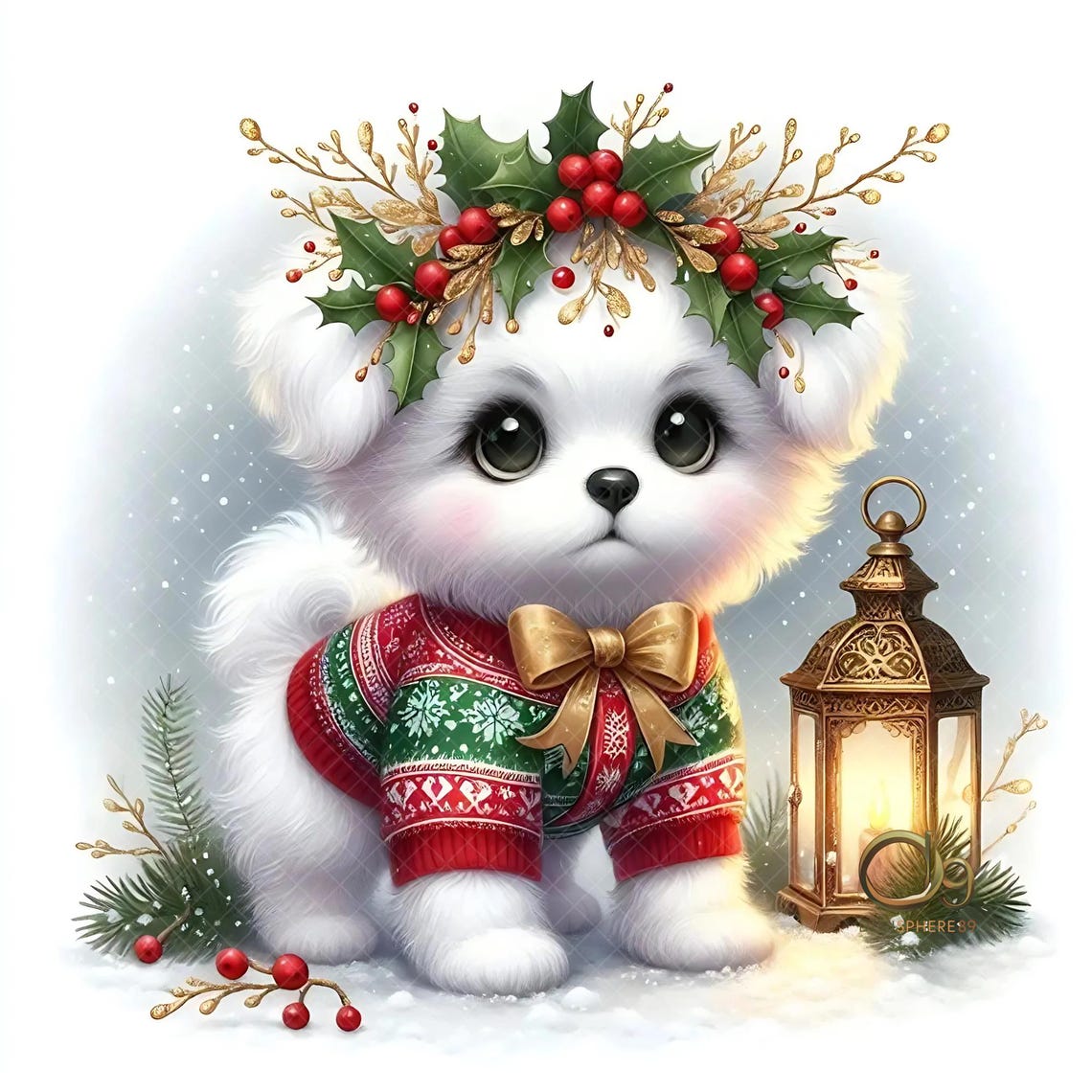 Christmas Animals Clip Art 10 High Res Watercolor Jpgs Winter Animals ...
