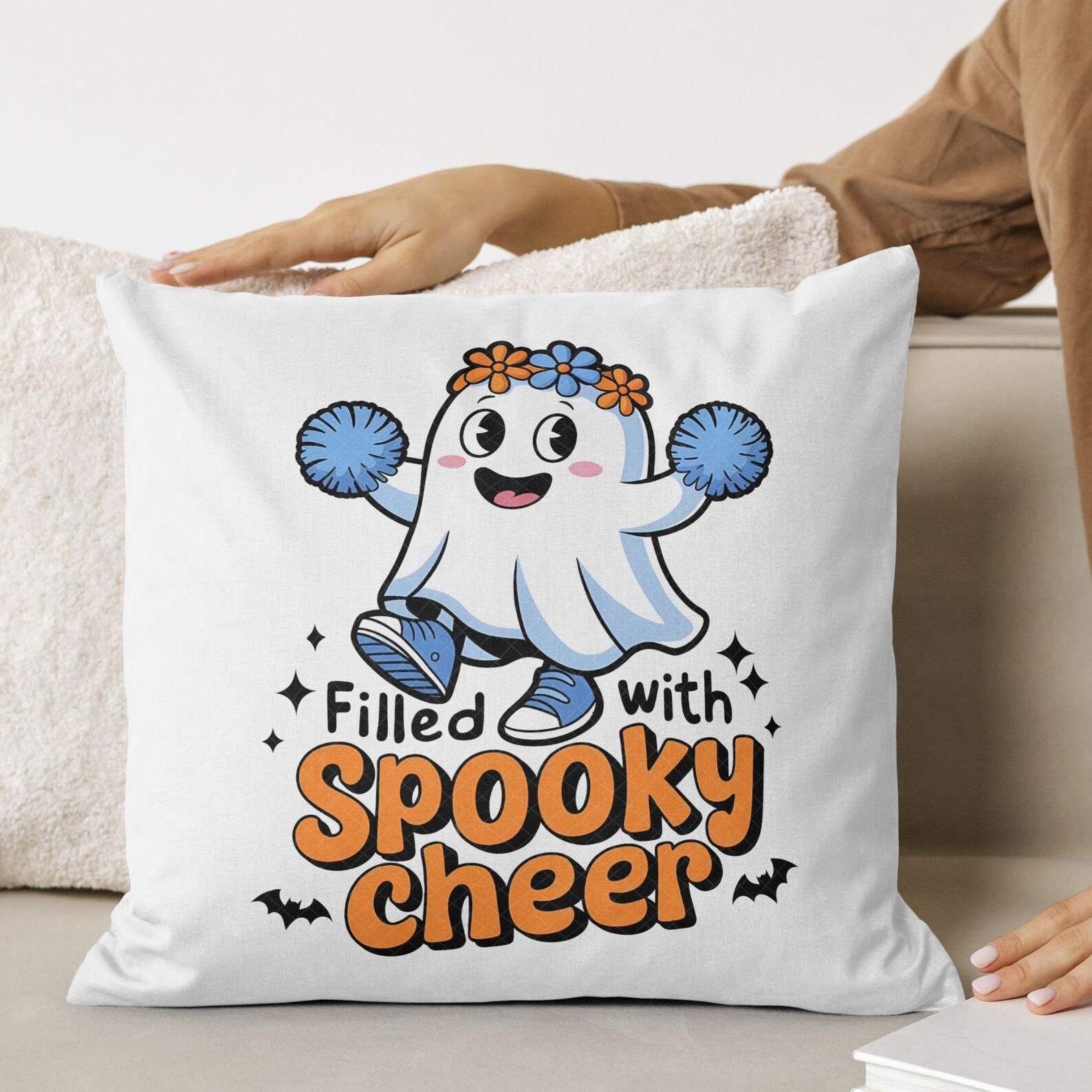 Filled With Spooky Cheer, Cheerleader Ghost Png,halloween Cheerleader ...