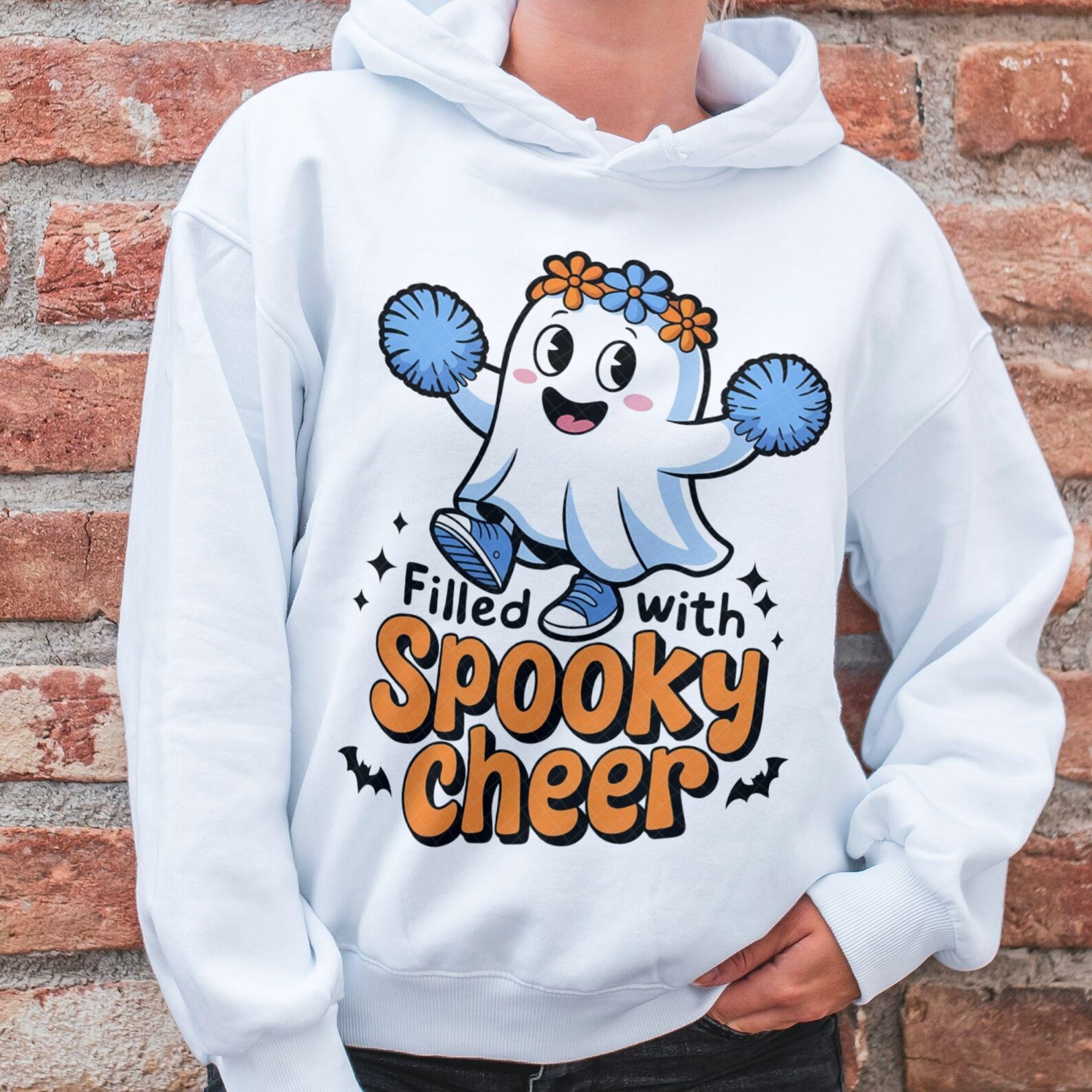 Filled With Spooky Cheer, Cheerleader Ghost Png,halloween Cheerleader ...