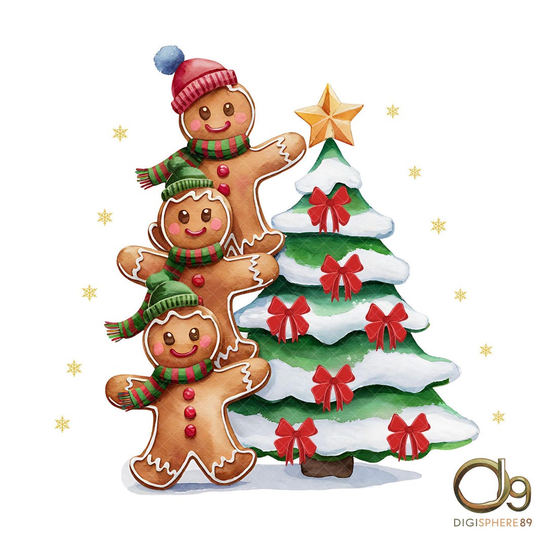 Stacked Gingerbread Man and Christmas Tree Png, Gingerbread Png ...