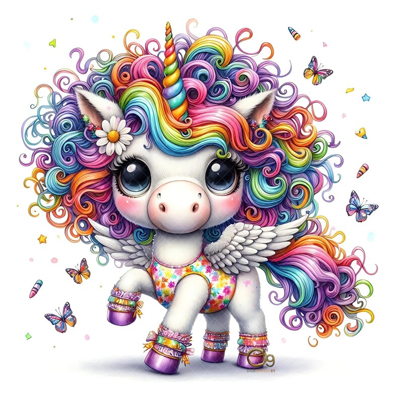 Quirky Unicorn Clipart, Set of 10 High Quality 300 DPI Jpegs, Whimsical ...