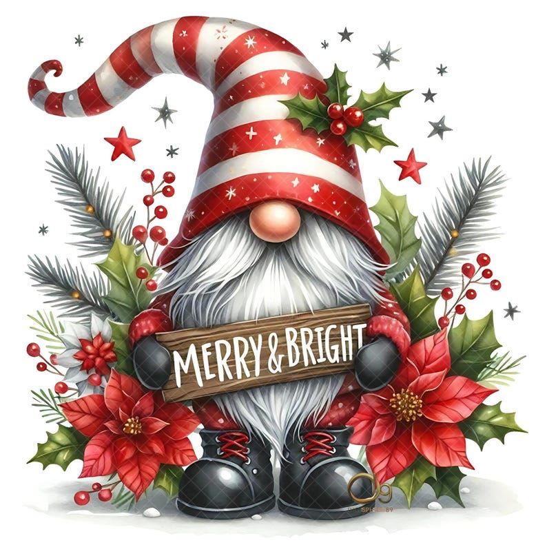 Watercolor Winter Gnome Clipart, Set of 15 High Quality 300 DPI Jpegs ...