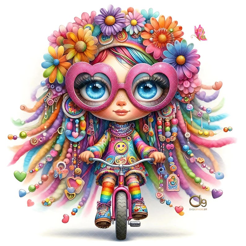 Groovy Hippie Gnome Clipart, Set of 11 High Quality 300 DPI Jpegs ...