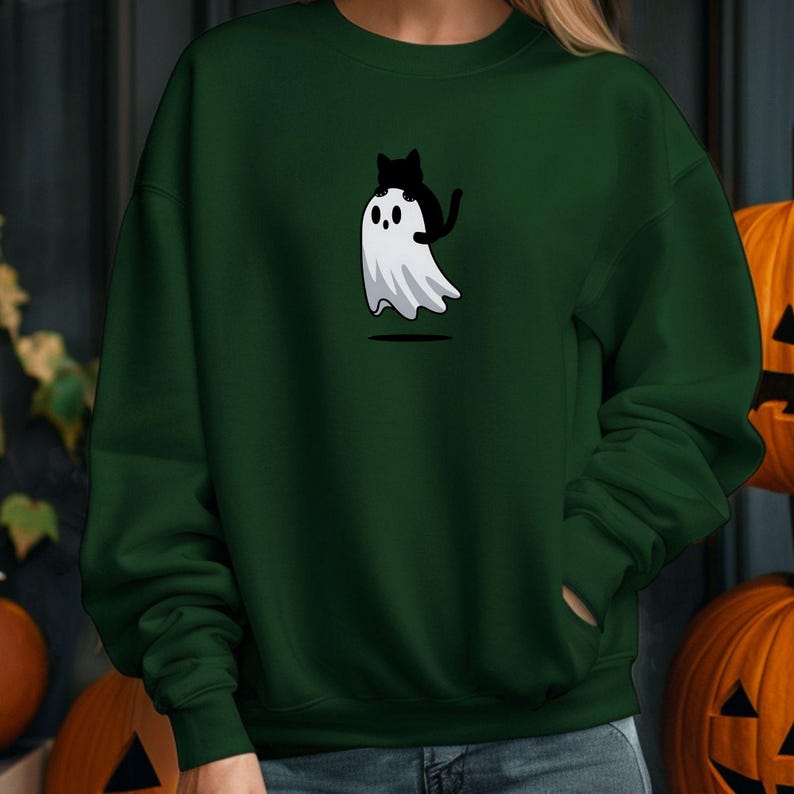 Ghost With Cat Png, Cute Halloween Ghosts Png, Cat Lover Ghost Png ...