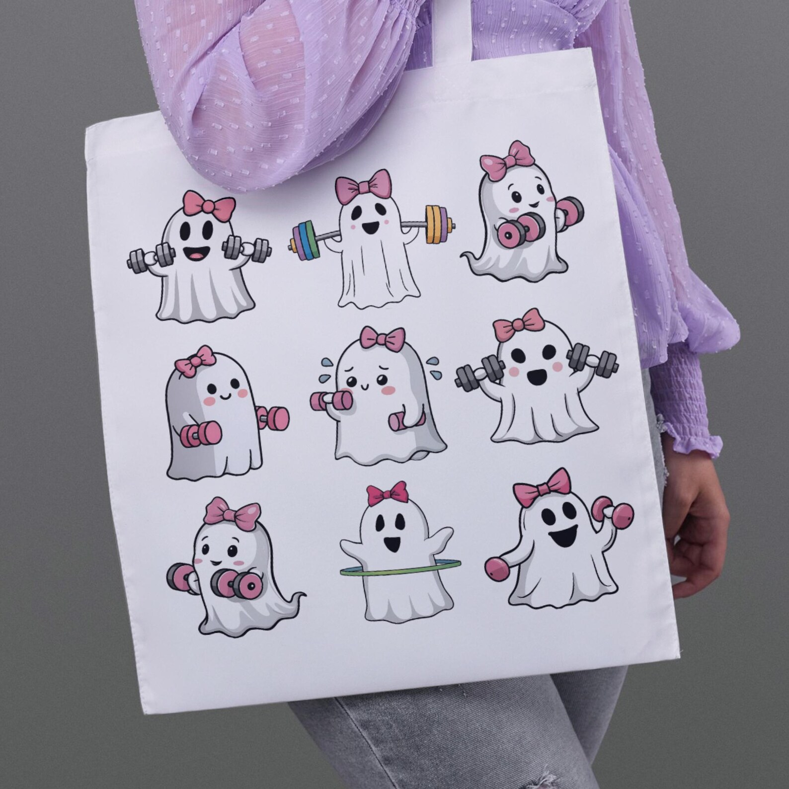 Pink Ghost Collage Png, Halloween Ghost Workout Png, Boujeeghost Png ...