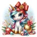 Christmas Unicorn Clipart, Set of 13 Jpegs, Holiday Art, Mug Designs ...