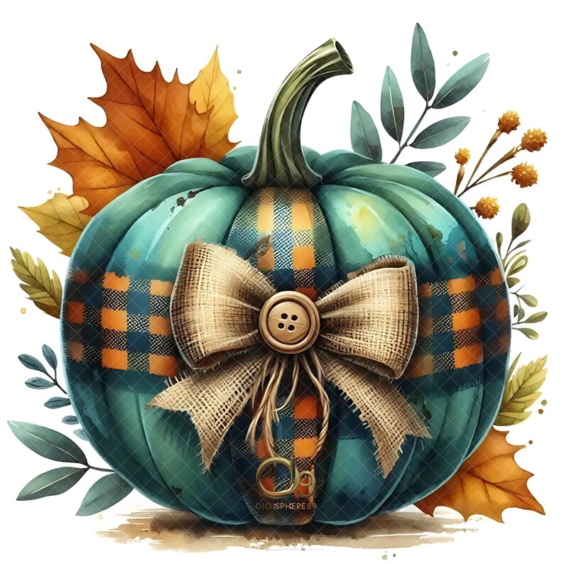 Plaid Pumpkin Clipart,set of 11 High Quality 300 DPI Jpegs,cottagecore ...