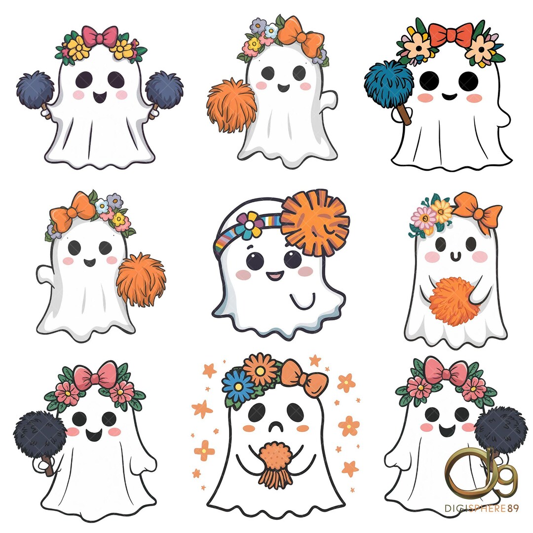 Cheerleader Ghost Collage Png Halloween Cheerleader Png Boujee Ghost ...