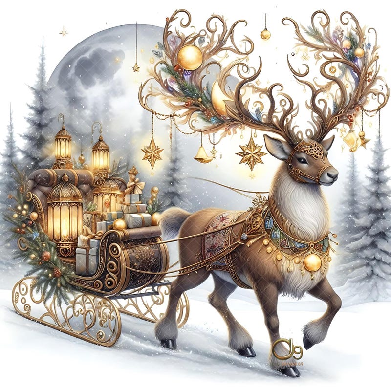 Woodland Reindeer Sleigh - Etsy