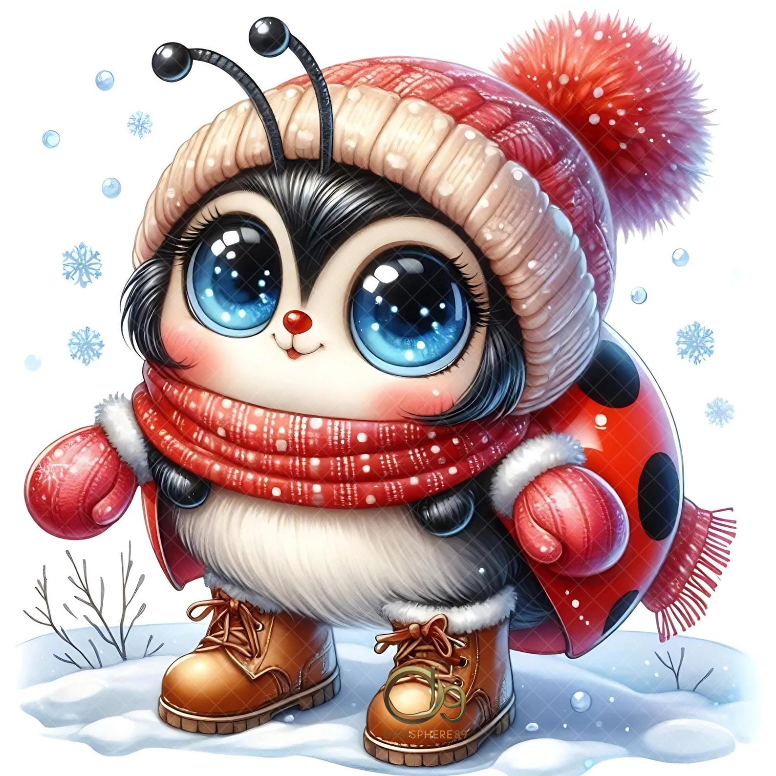 Christmas Ladybug Watercolor Clipart, 10 High Res Jpgs,adorable Ladybug ...
