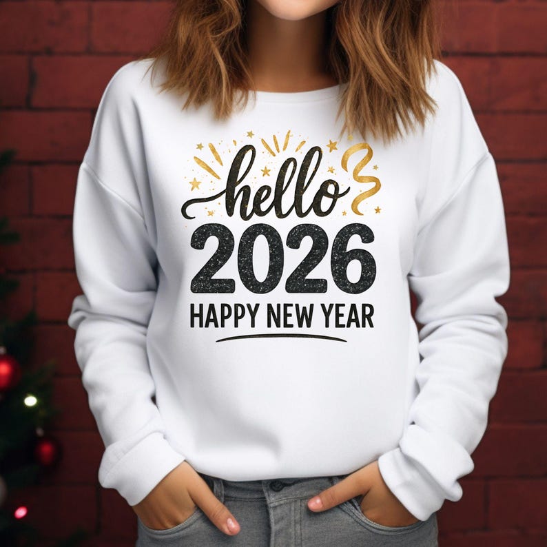 Hello 2026 Png, Sublimation Design, Happy New Year Png, Happy New Year 2026, New Year ...
