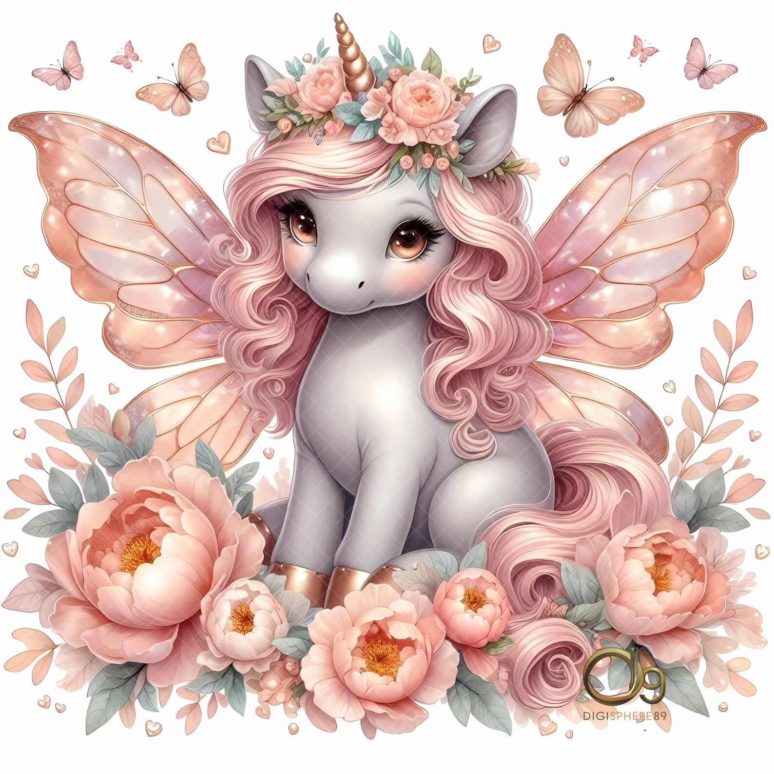 Baby Unicorn Watercolor Clipart, Set of 12 High Quality 300 DPI Jpegs ...