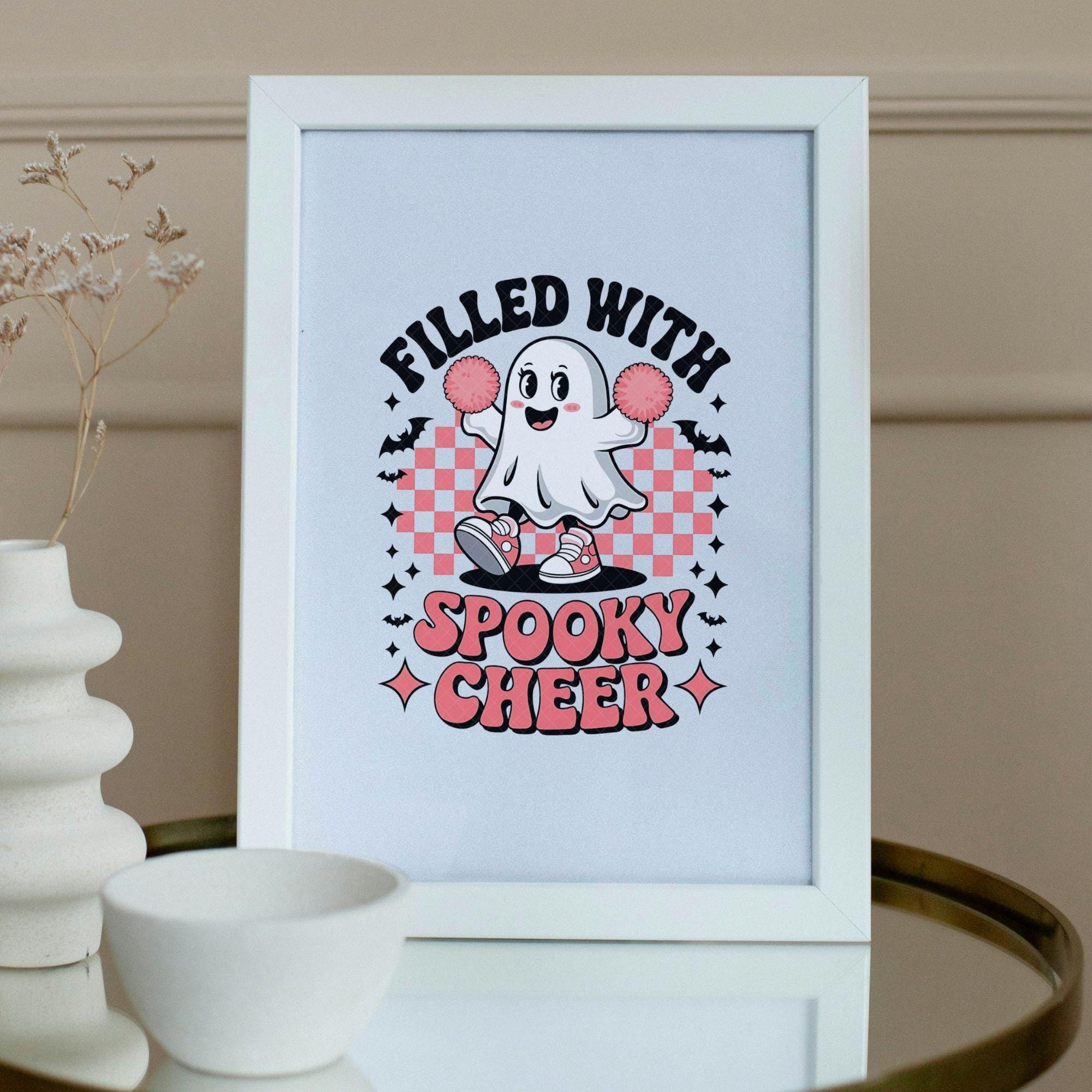 Filled With Spooky Cheer, Cheerleader Ghost Png, Pink Ghost Png ...