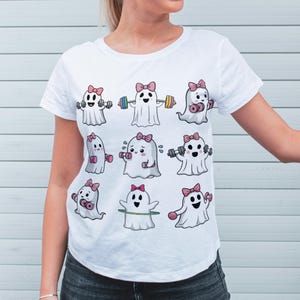 Pink Ghost Collage Png, Halloween Ghost Workout Png, Boujeeghost Png ...