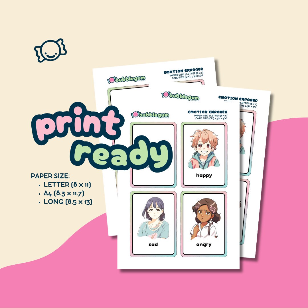 Emotion Recognition Explorer Flashcards for Kids Feelings Cards ...