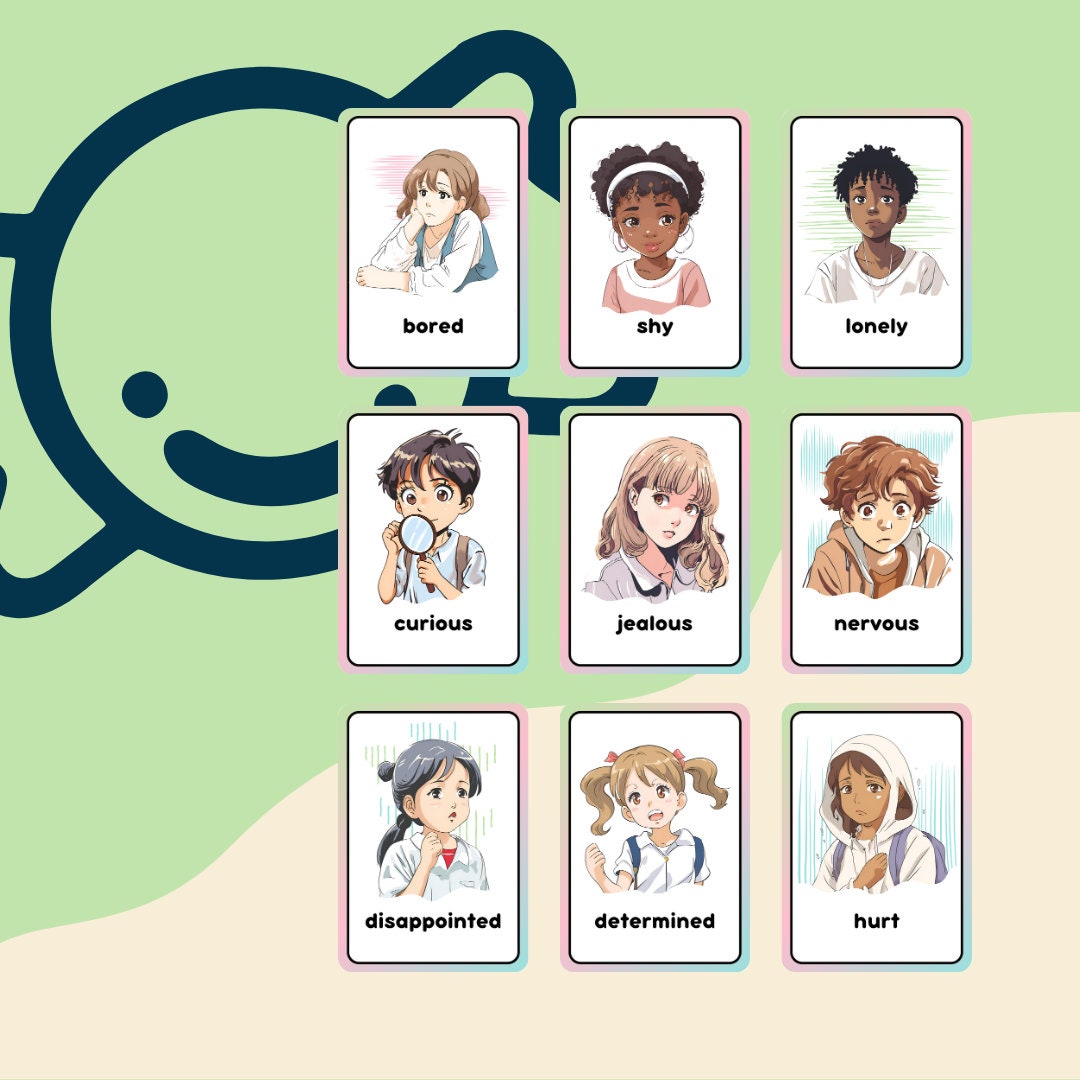 Emotion Recognition Explorer Flashcards for Kids Feelings Cards ...