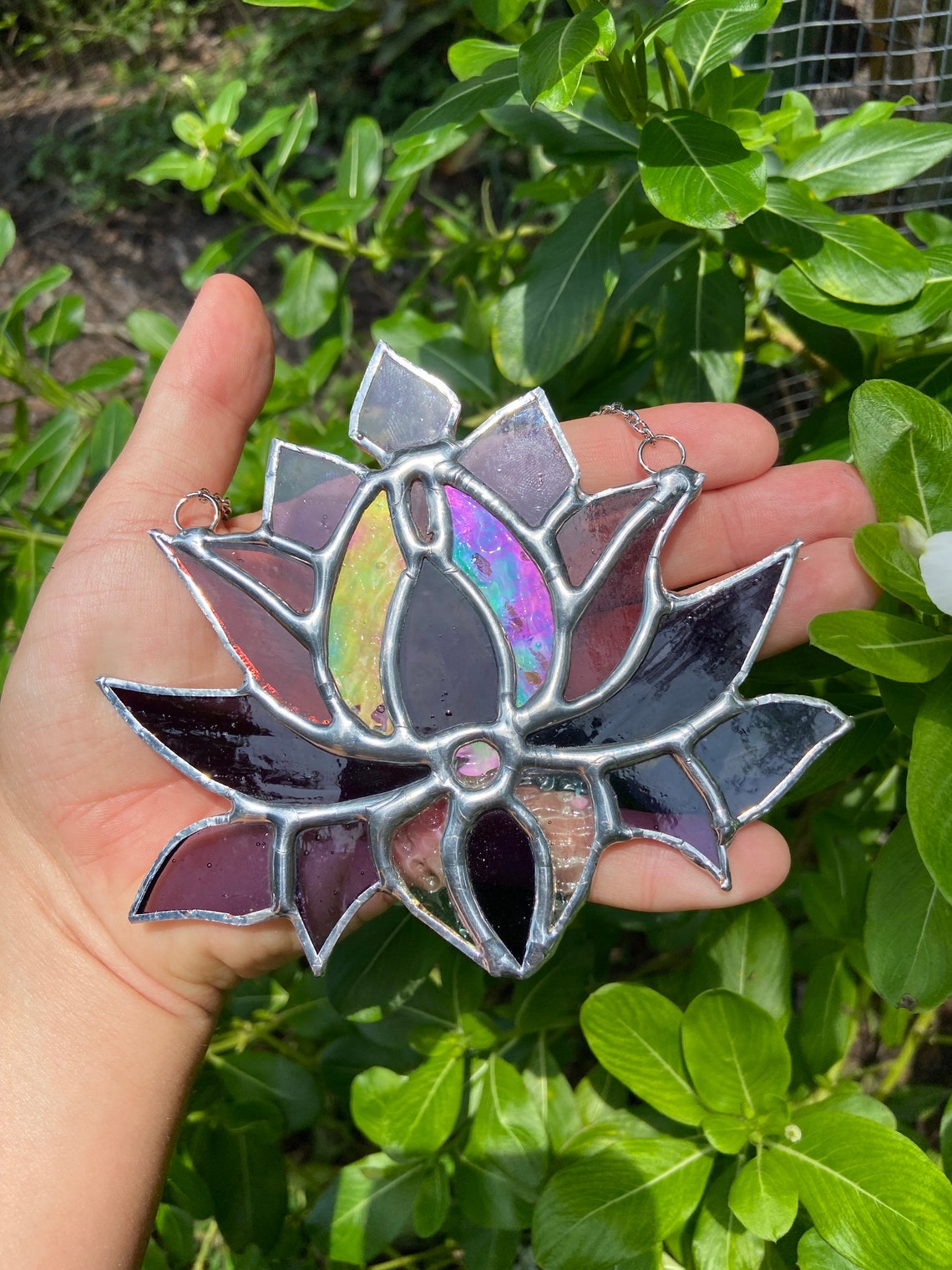Lotus Flower Stained Glass Suncatcher - Etsy