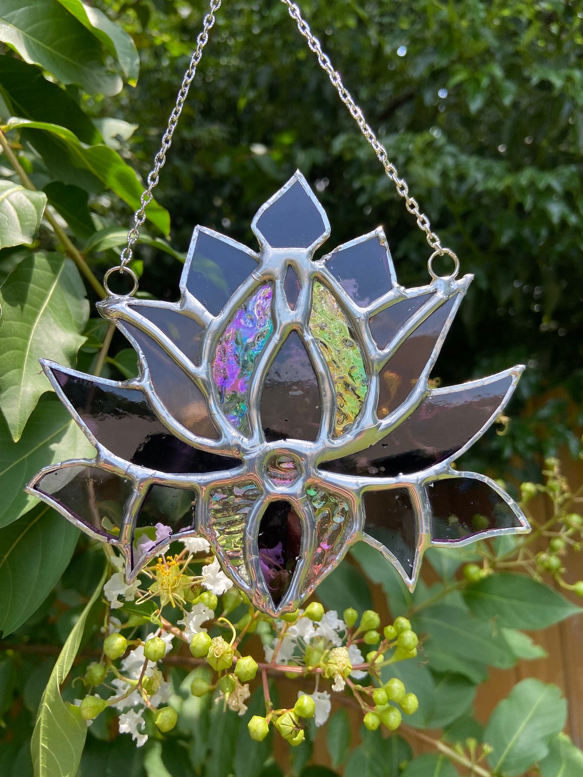 Lotus Flower Stained Glass Suncatcher - Etsy