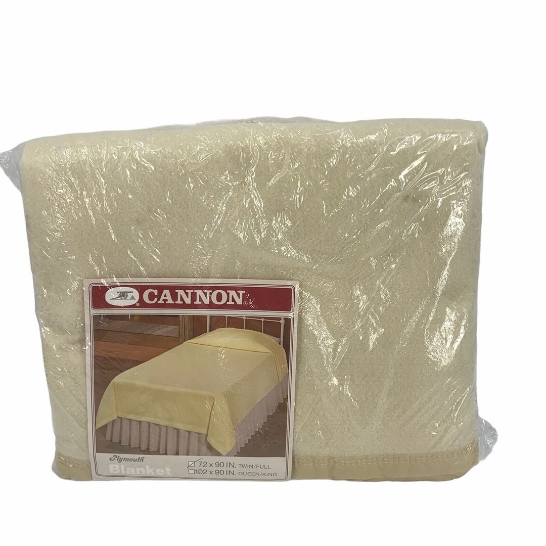 Cannon Plymouth Blanket Twin Full Size Beige Polyester Satin Binding 72 ...