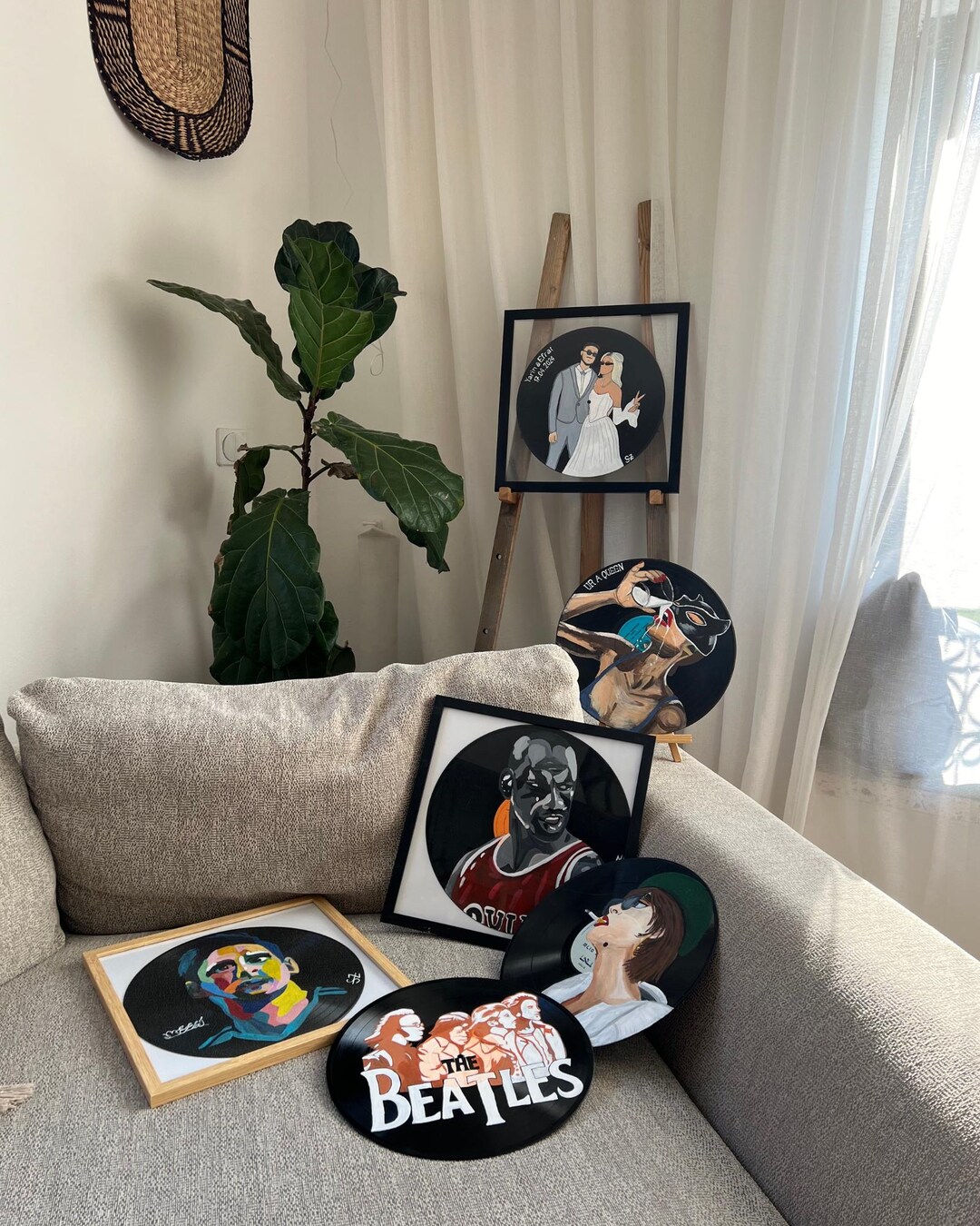 Custom Hand-painted Vinyl Records Personalized Record Art Unique Wall ...